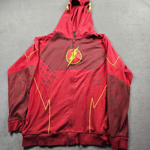 DC Comics | Jackets & Coats | The Flash Cosplay Jacket Hoodie Mens Xl ...